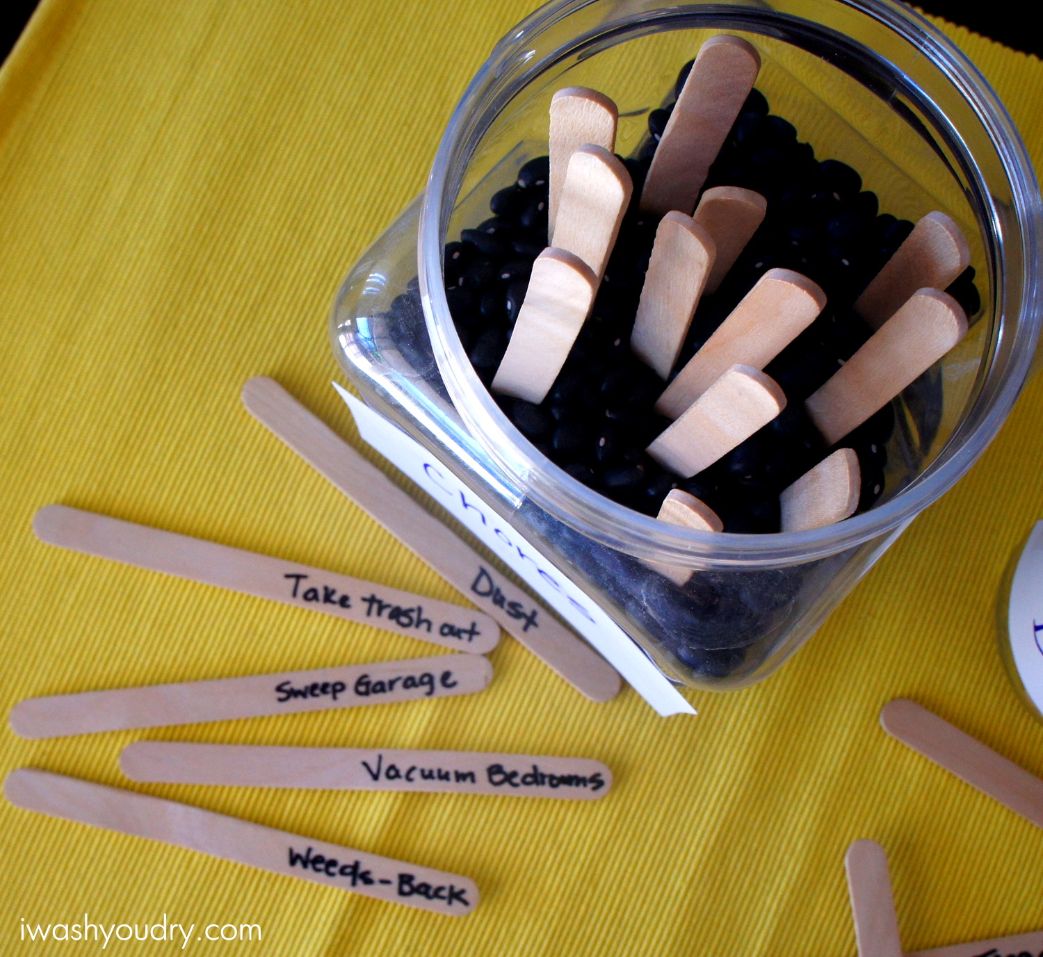 Easy Chore Jar for Kids - I Wash You Dry