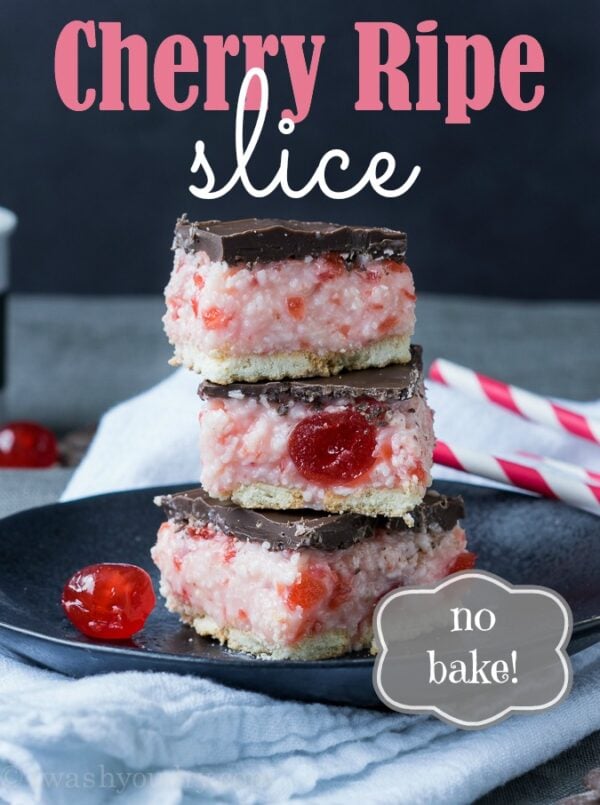 Cherry Ripe Slice - I Wash You Dry