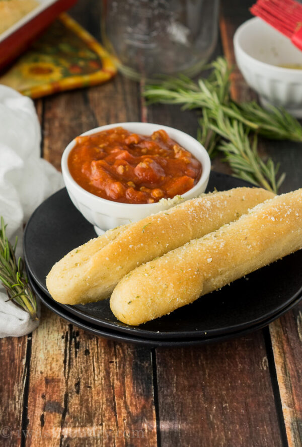 Small Batch Garlic Parmesan Breadsticks - I Wash You Dry