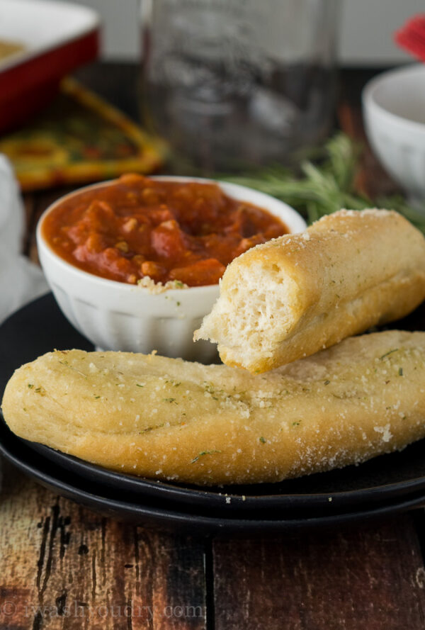 Small Batch Garlic Parmesan Breadsticks - I Wash You Dry