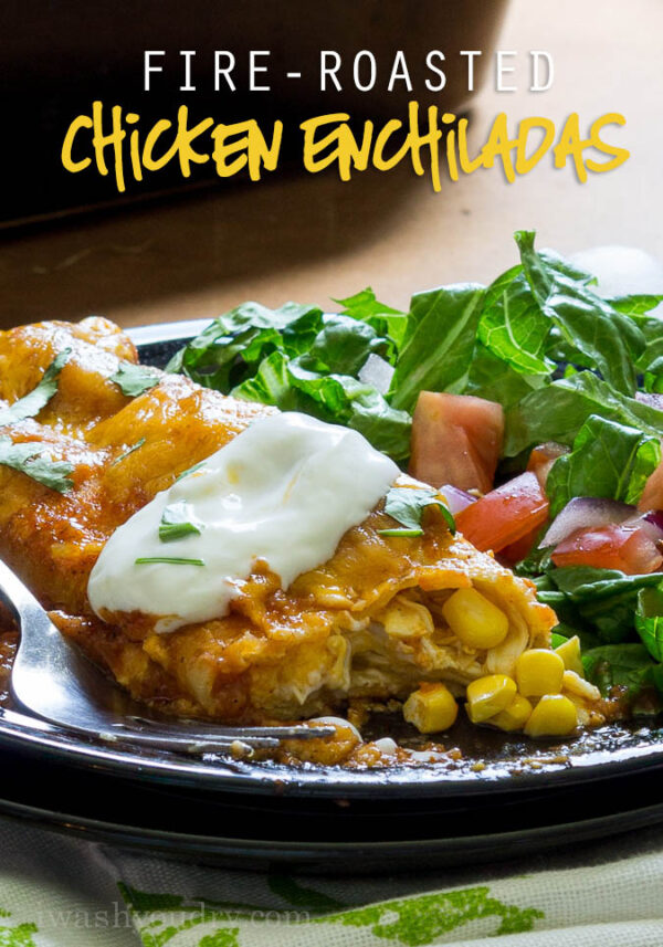 Fire-Roasted Chicken Enchiladas - I Wash You Dry
