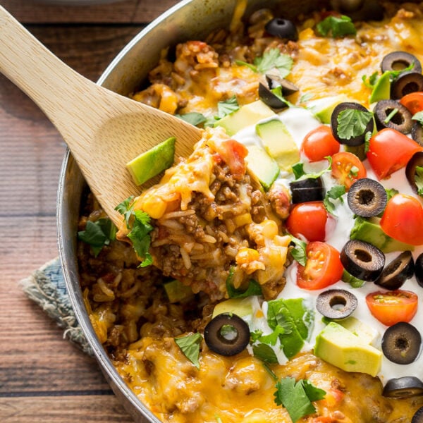 Cheesy Taco Rice Skillet - I Wash You Dry