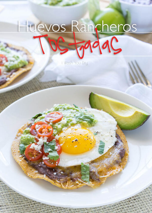 Huevos Rancheros Breakfast Tostadas with Avocado Salsa Verde - I Wash ...