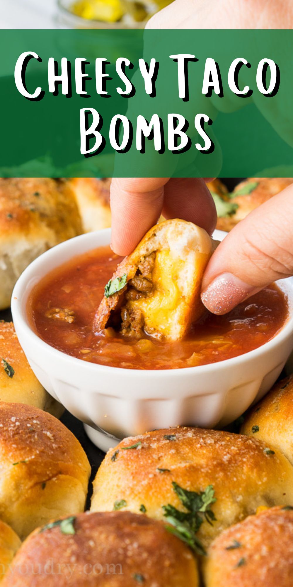 Cheesy Taco Bombs Skillet - I Wash You Dry