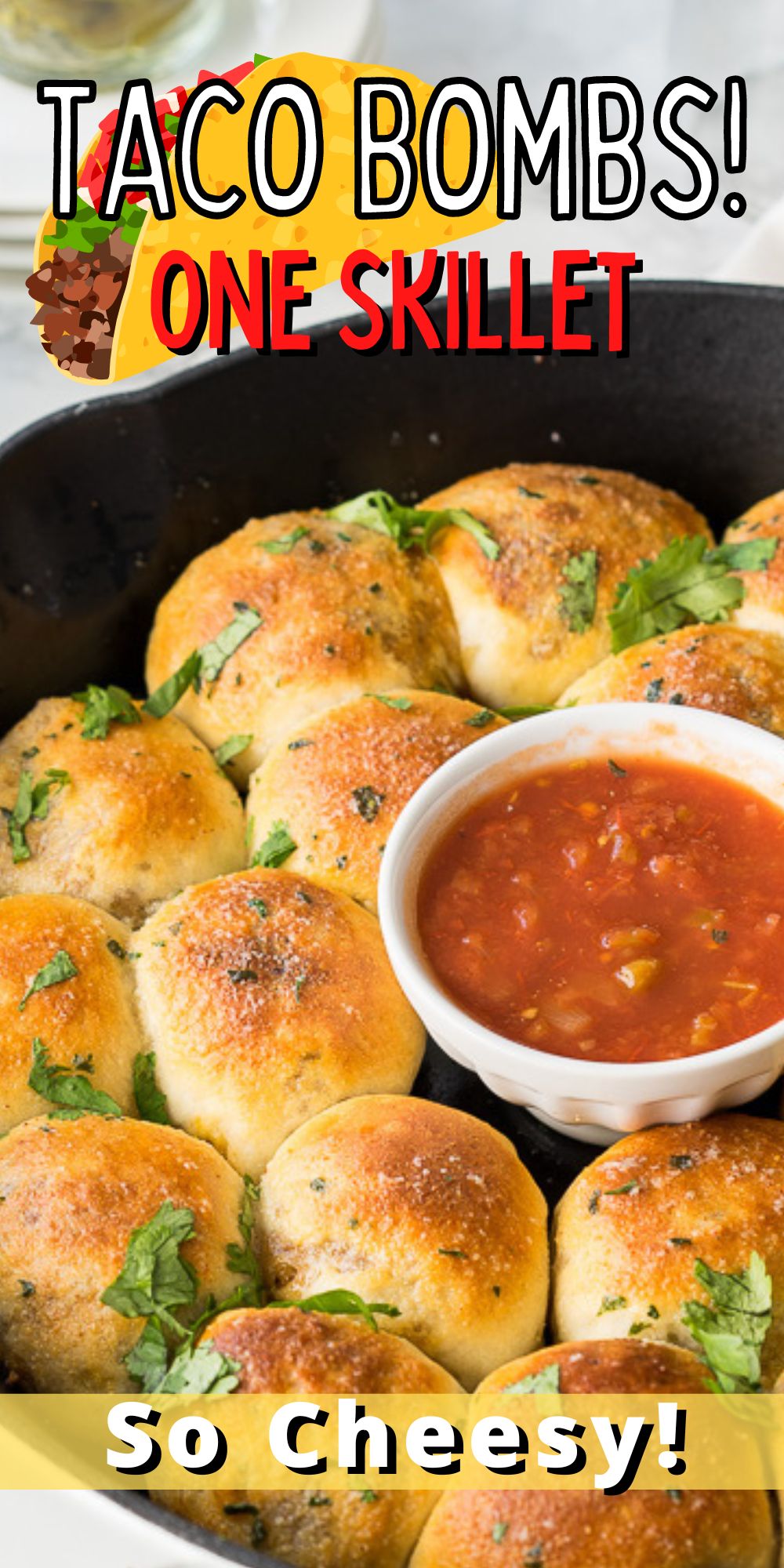 Cheesy Taco Bombs Skillet - I Wash You Dry