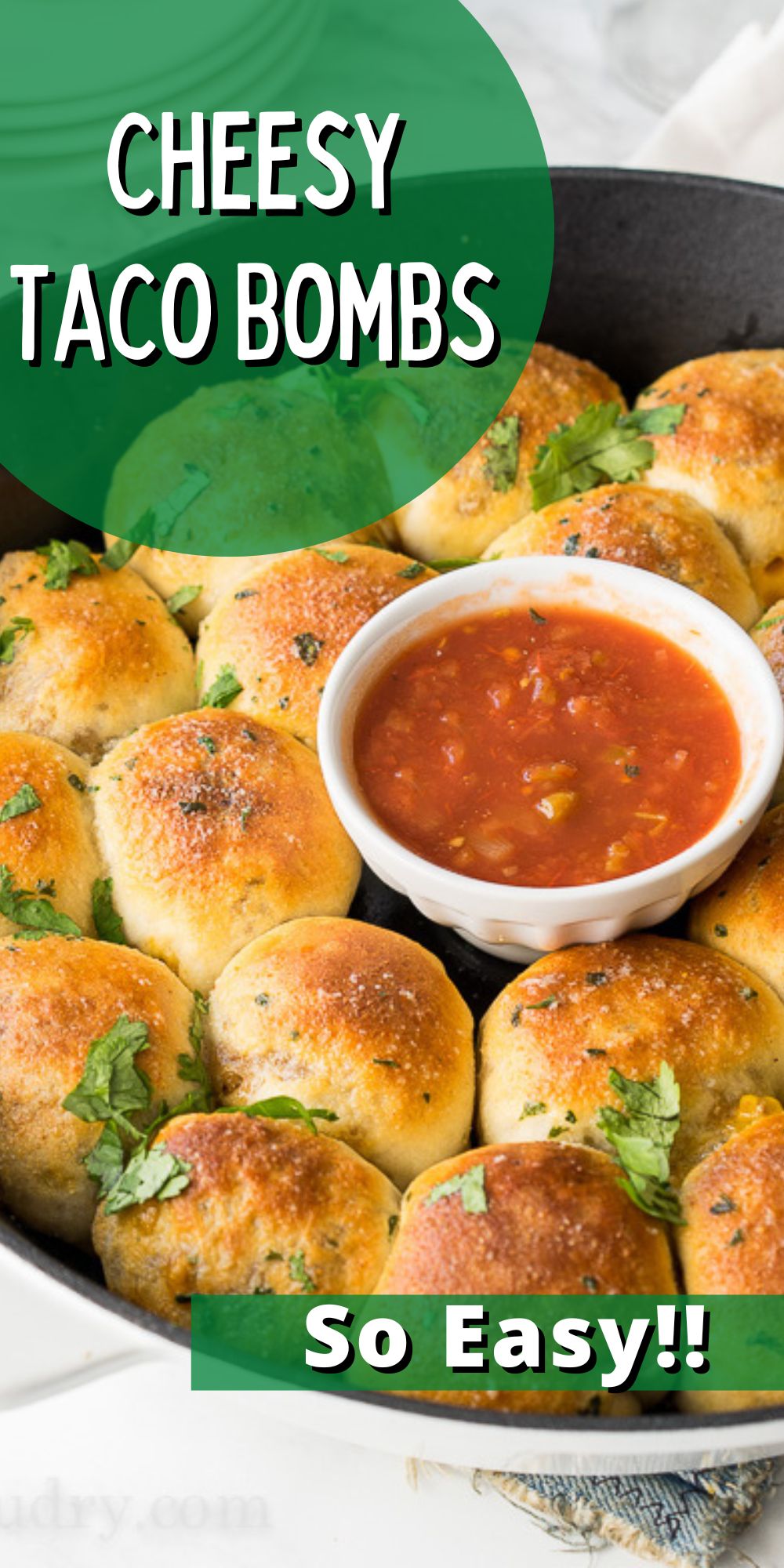 Cheesy Taco Bombs Skillet - I Wash You Dry