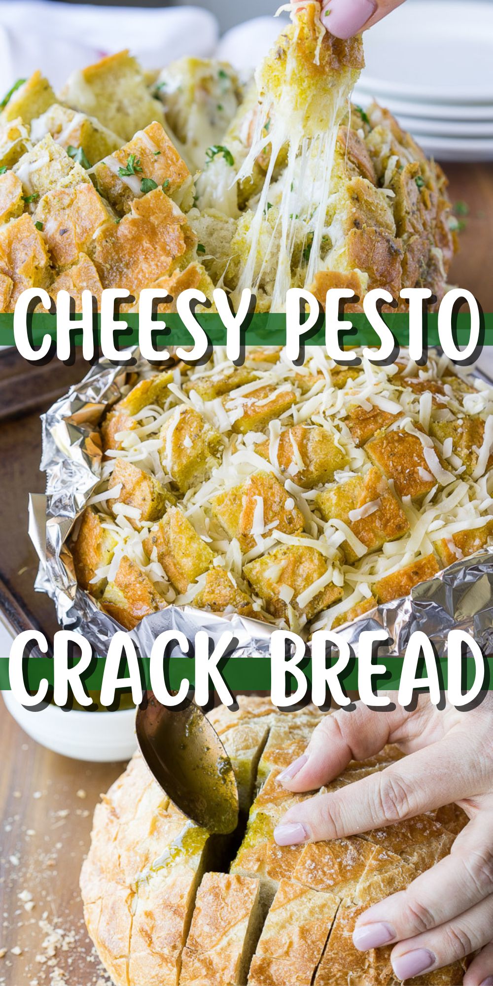 Cheesy Pesto Crack Bread - I Wash You Dry