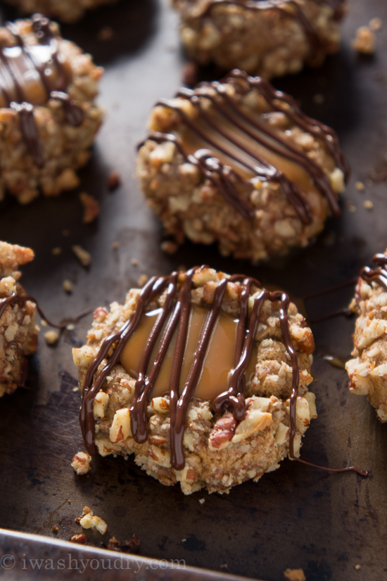 Gingerbread Turtle Thumbprint Cookies - I Wash You Dry