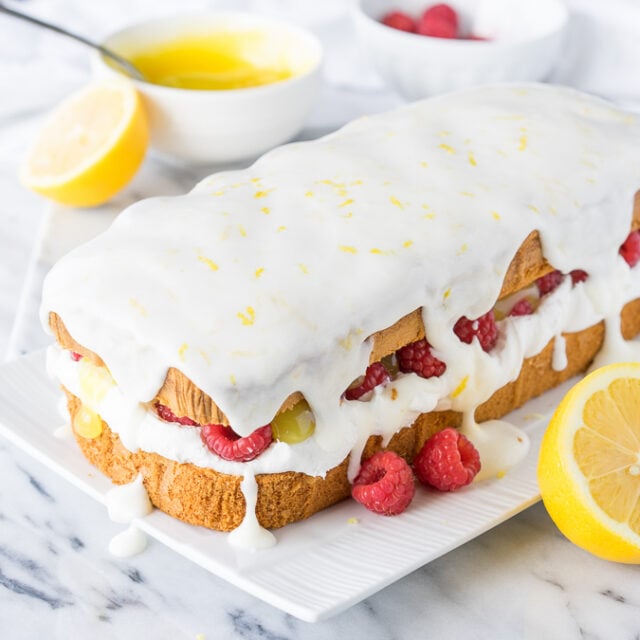 Lemon Raspberry Stuffed Pound Cake - I Wash You Dry