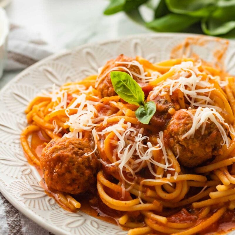 Spaghetti Balls with Meat Sauce - I Wash You Dry