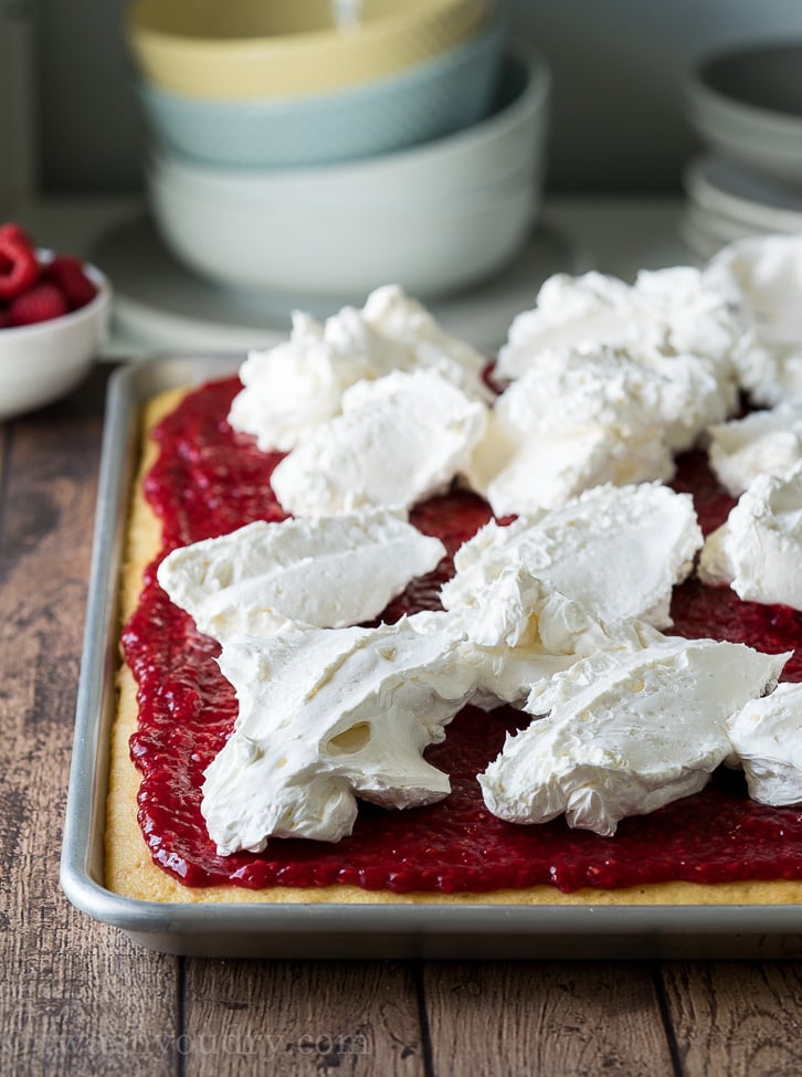 Vanilla Raspberry Sheet Cake Recipe - I Wash You Dry