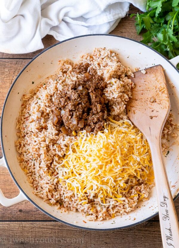 Cheesy Taco Rice Skillet - I Wash You Dry
