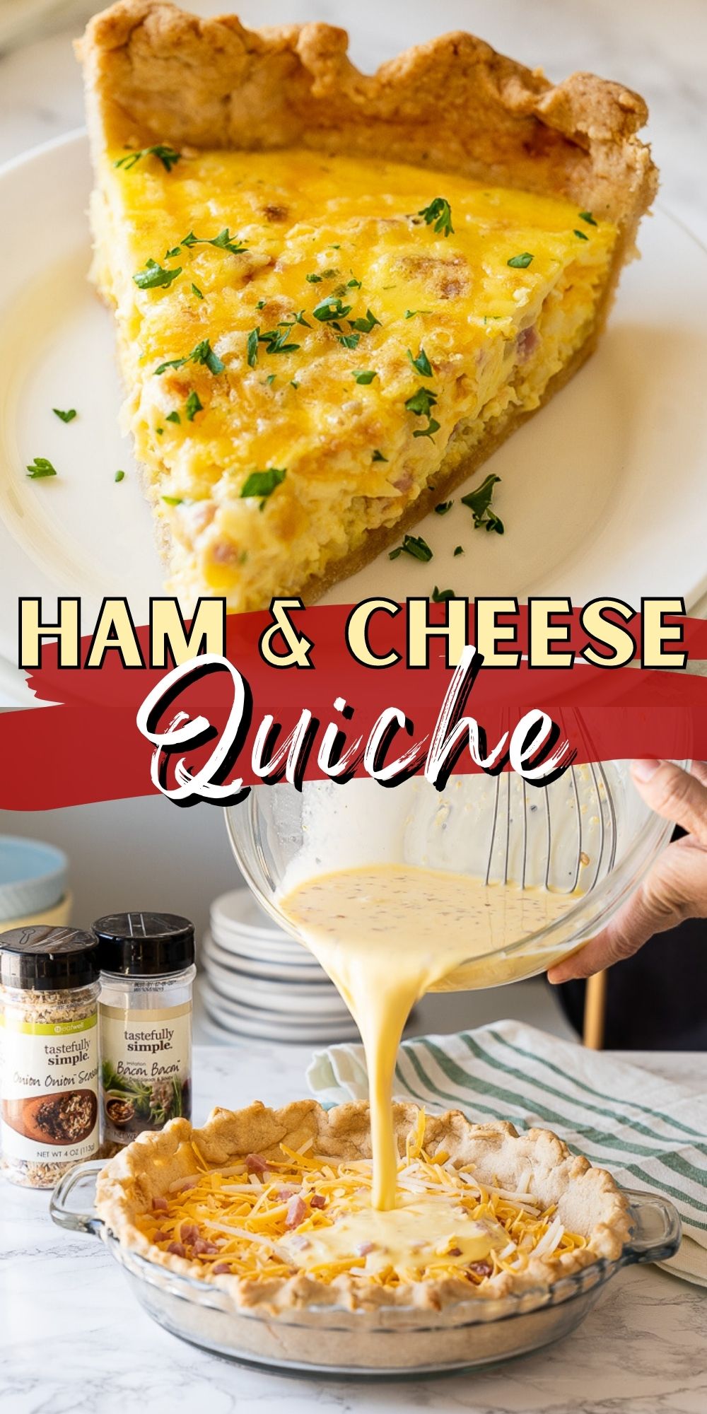 Easy Ham Cheddar Quiche Recipe - I Wash You Dry