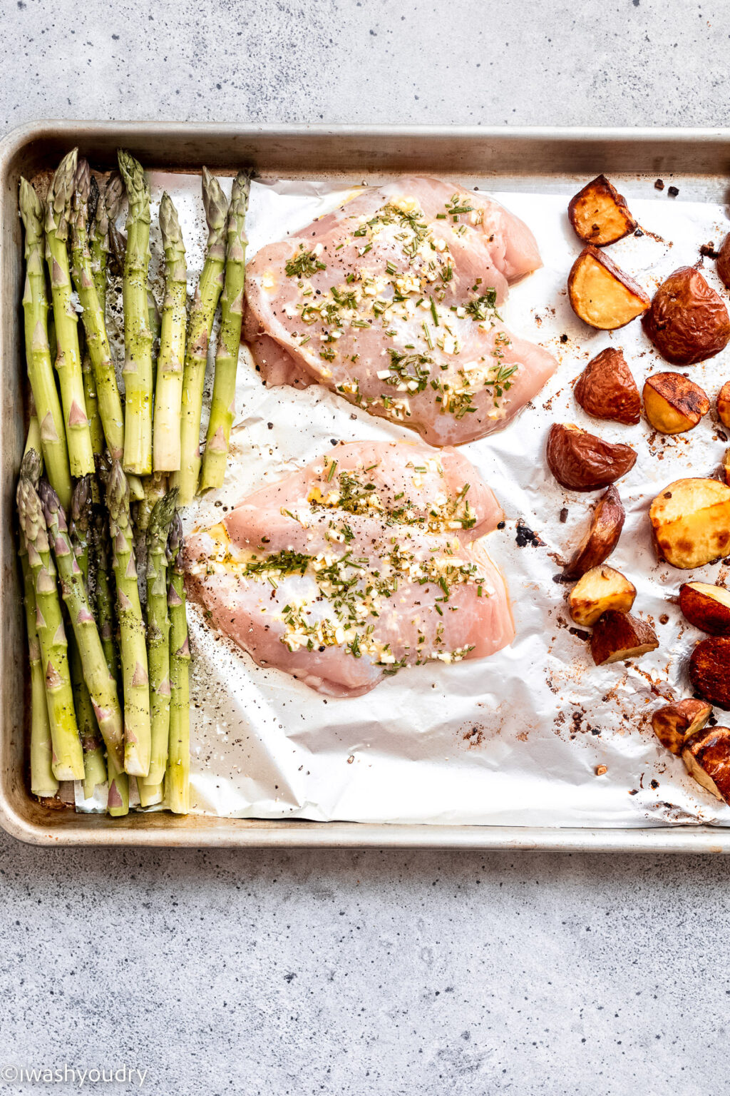 Lemon Garlic Baked Chicken Dinner - I Wash You Dry
