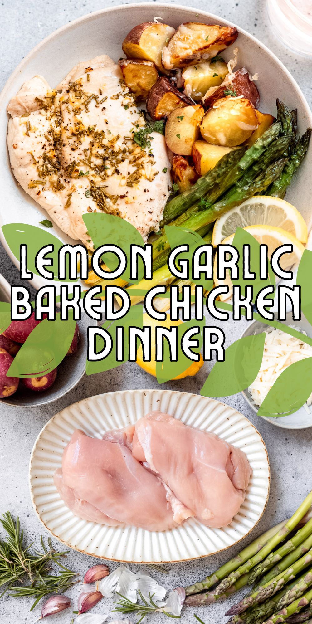 Lemon Garlic Baked Chicken Dinner - I Wash You Dry