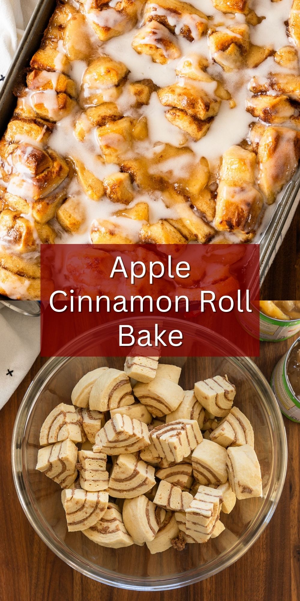 2 Ingredient Apple Cinnamon Roll Bake - I Wash You Dry
