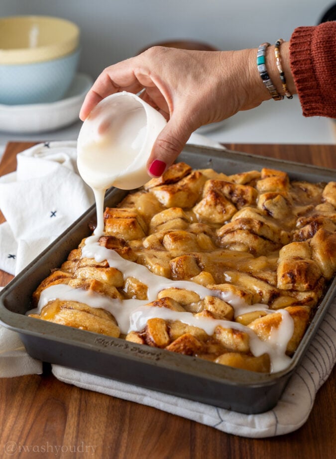 2 Ingredient Apple Cinnamon Roll Bake - I Wash You Dry