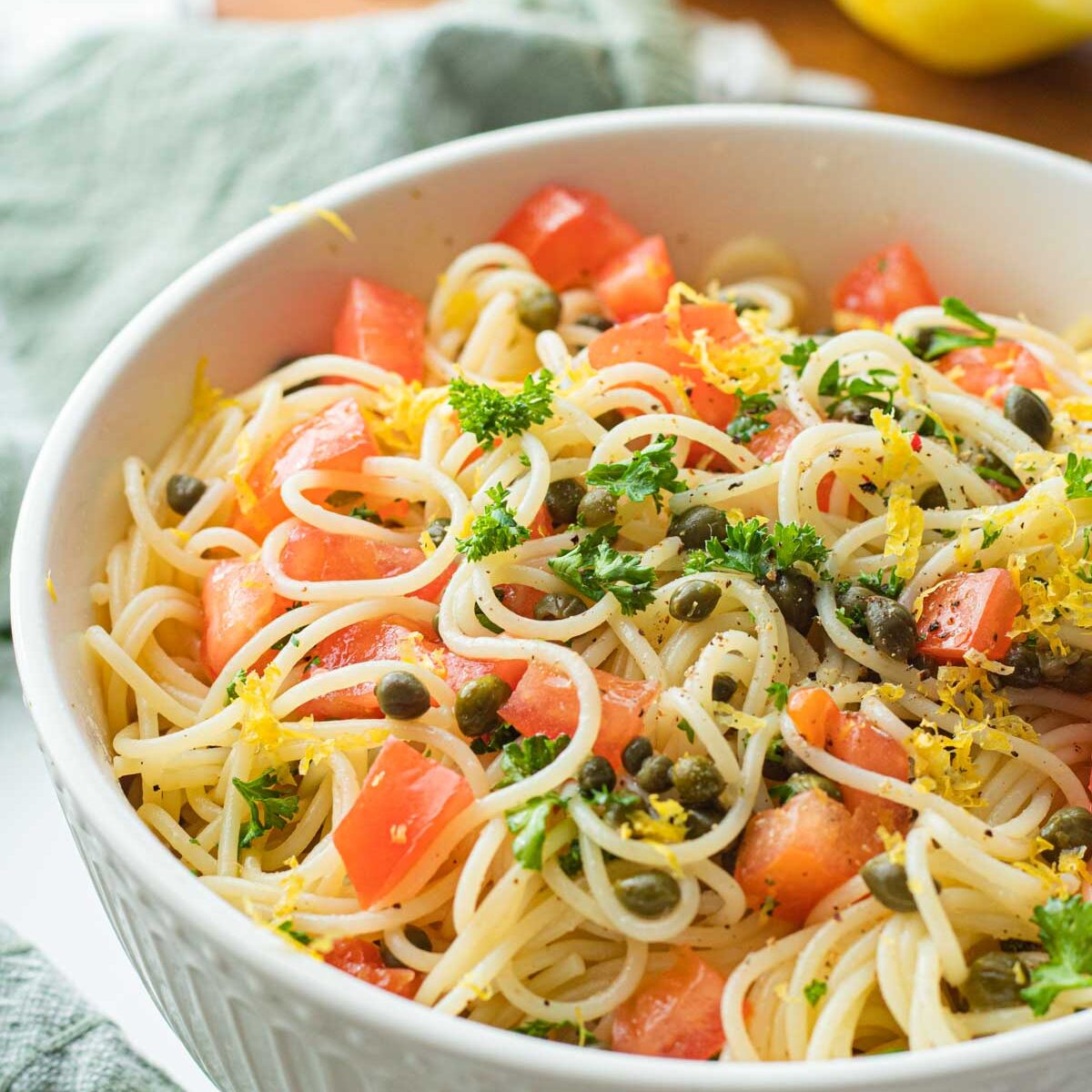 Lemon Capellini Salad - I Wash You Dry