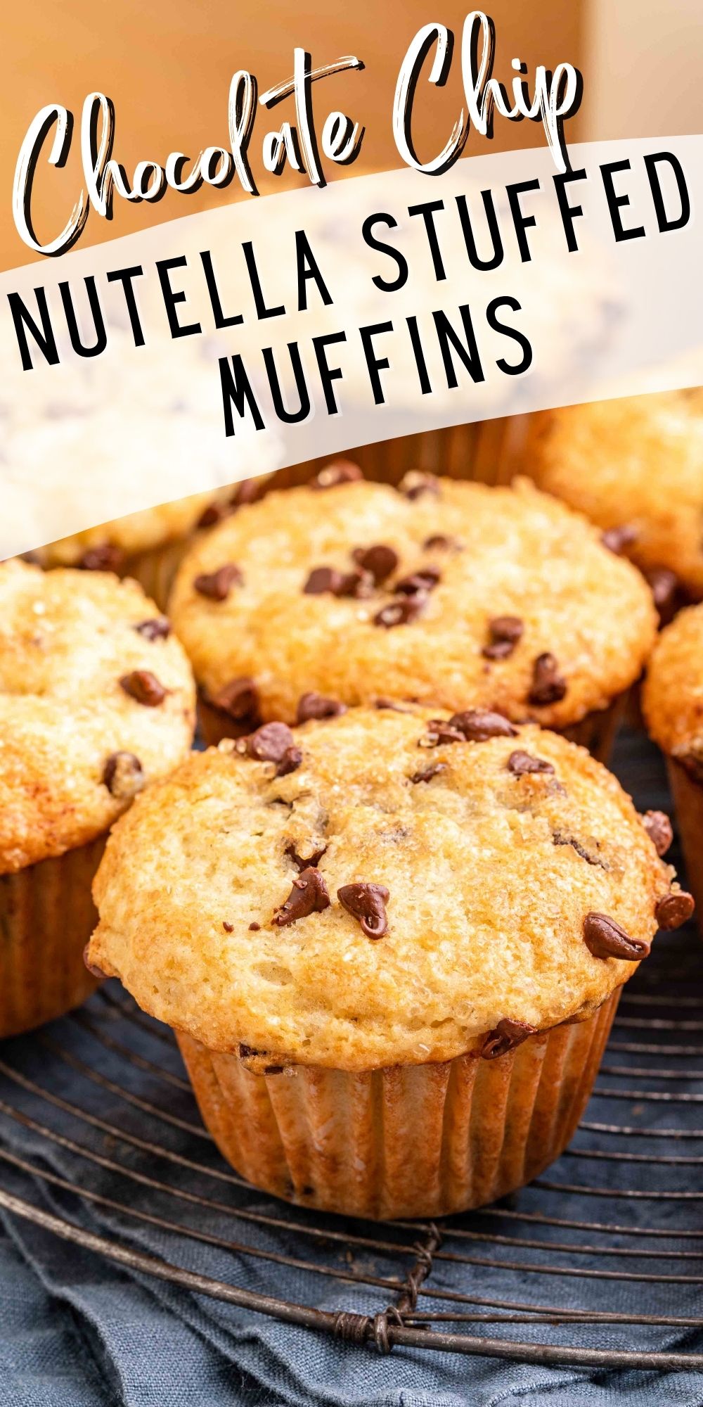 Nutella Stuffed Chocolate Chip Muffins - I Wash You Dry
