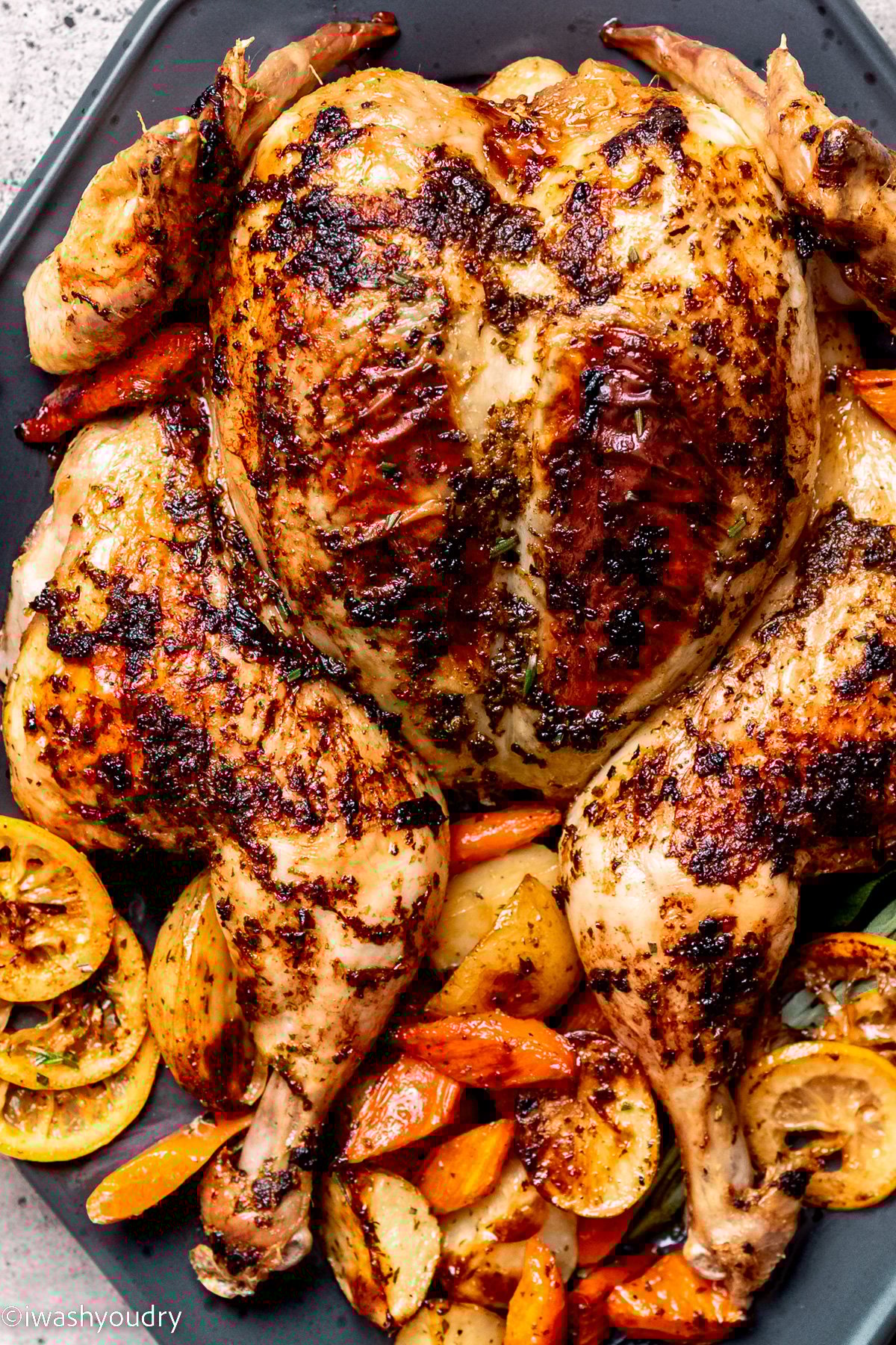 Spatchcock Chicken with Potatoes - I Wash You Dry