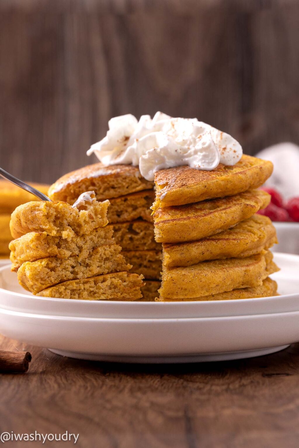Fluffy Pumpkin Pancakes - I Wash You Dry